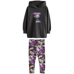 next Set: Sweatshirt und Leggings M&auml;dchen Gr&ouml;&szlig;e 98 flieder / dunkellila / rosa / schwarz