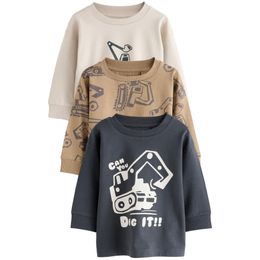 next Shirt Jungen Gr&ouml;&szlig;e 68 beige / braun / schwarz / wei&szlig;
