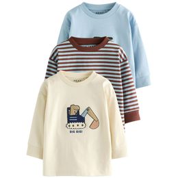 next Shirt Jungen Gr&ouml;&szlig;e 74 beige / navy / hellblau / braun