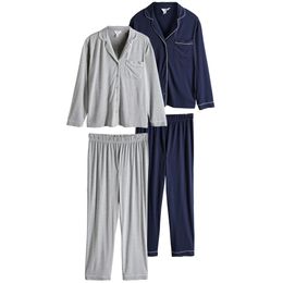 The Set Pyjama Damen Gr&ouml;&szlig;e XS navy / grau Winterkleid