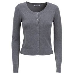 Influencer Strickjacke Damen Gr&ouml;&szlig;e L grau