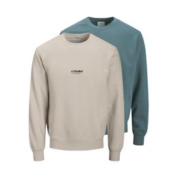 Jack & Jones Jack & Jones Sweatshirt 'JJESOHO' Herren Gr&ouml;&szlig;e S kitt / cyanblau / schwarz