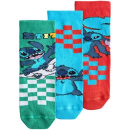 next Socken 'Lilo und Stitch' M&auml;dchen Gr&ouml;&szlig;e 31/36 himmelblau / schilf / rot / wei&szlig;