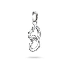 Thomas Sabo Charm-Einhänger »Charm verschlungene Herzen - Connect, CC1201-051-14« mit Zirkonia (synth.) silberfarben-kristallweiß + kristallweiß...