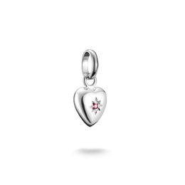 Thomas Sabo Charm Herz »Charm Herz mit Stern - Connect, CC1234-011-10, CC1234-414-14« mit Rubin (synth.), Zirkonia (synth.) silberfarben-rot + rot...