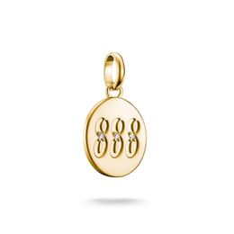 Thomas Sabo Charm-Einhänger »Charm Angel Number 888 vergoldet - Connect, CC1255-414-14« mit Zirkonia (synth.) gelbgoldfarben-kristallweiß +...