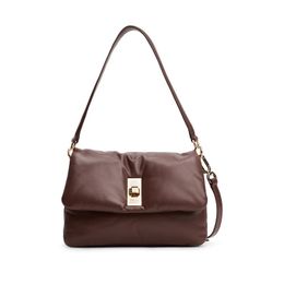 Tommy Hilfiger Schultertasche »SOFT LEATHER CONV CROSSOVER«, Damen Umhängetasche, Schultertasche mit elegantem Drehverschluss braun