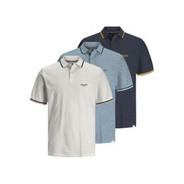 Jack & Jones JACK & JONES Poloshirt »JORTEN POLO SS BMUSS25 3PK MP« Bright White Pack:BRIGHT WHITE+NB MELANGE+SKYWAY MELA XXL XXL Polo mit Knopfleiste von Jack...