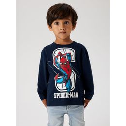 name it Langarmshirt »NMMNITIN SPIDER NREG LS TOP NOOS MAR« mit großem Spiderman-Frontmotiv Dark Sapphire 104 104 Shirt von name it für Jungen