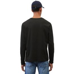 Marc O'Polo MARC O'POLO Langarmshirt mit dezentem Logo-Print vorne black M M Rundhalsausschnitt bietet klassische und vielseitige Styling-Optionen