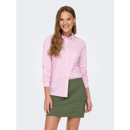 Jacqueline de Yong JDY Hemdbluse »MIO L/S SHIRT WVN NOOS« unifarben oder gestreift Shocking Pink Stripes:SMALL WHITE STRIPES 36 36 Klassisches Hemd von JDY