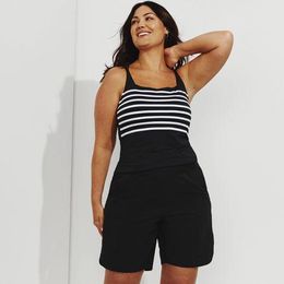 LANDS' END Badeshorts 23 cm, Damen,  Schwarz, Polyester-Mischung, by Lands' End