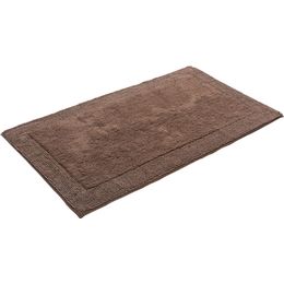 Badematte Grund "LUXOR" Gr. 1, braun (hellbraun), H:15mm, Baumwolle, Badematten, beidseitig verwendbar