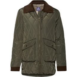 Brigitte von Sch&ouml;nfels Brigitte von Sch&ouml;nfels Lange Steppjacke mit Cord Khaki (Gr&ouml;&szlig;e: 40)