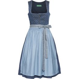Country Line Midi Dirndl mit Stretch-Mieder Rauchblau/Blau (Gr&ouml;&szlig;e: 38)
