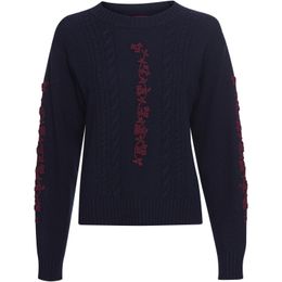 Reitmayer Pullover mit Blumenstickerei Dunkelblau (Gr&ouml;&szlig;e: 44)
