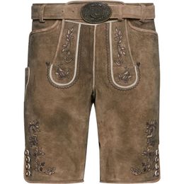 Kr&uuml;ger Buam Kr&uuml;ger Buam Kurze Lederhose mit G&uuml;rtel Hellbraun (Gr&ouml;&szlig;e: 52)