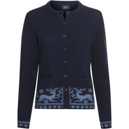 Luis Steindl Strickjacke mit Jacquard-Muster Dunkelblau (Gr&ouml;&szlig;e: 46)