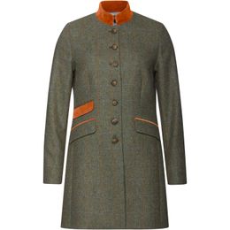 Reitmayer Tweed-Gehrock mit Samtdetails Oliv/Orange (Gr&ouml;&szlig;e: 34)