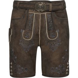 Almsach Kurze Lederhose mit G&uuml;rtel Mittelbraun (Gr&ouml;&szlig;e: 50)