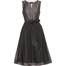 Luis Steindl Midi Jacquard-Dirndl mit Taftsch&uuml;rze Braun (Gr&ouml;&szlig;e: 36)
