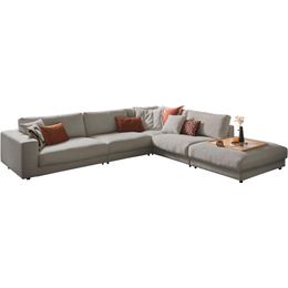 Ecksofa 3C CANDY "Enisa II, bequem und komfortabel, gro&szlig;es Familiensofa, L-Form", grau (light, grau), B:365cm H:86cm T:322cm, 100% Polyester, Sofas, Ecksofa, incl. 3 Flatterkissen, wahlweise mit Flecken-Schutz-Bezug Easy care