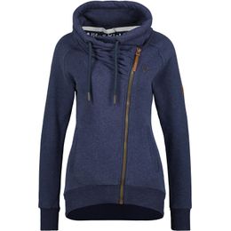 alife and kickin Kapuzensweatjacke ALIFE & KICKIN "Damen LimaAK A", Damen, Gr. XS, blau (marine melange), 50% Baumwolle 50% Polyester, Sweatjacken