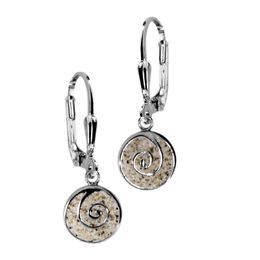 Paar Ohrhänger DUR "DUR Ohrhänger Spirale - Strandsand", weiß, Ohrringe, Damen, 26 x 8mm, Silber 925 (Sterlingsilber)