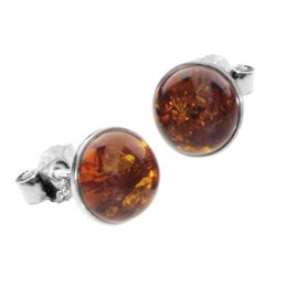 Paar Ohrstecker OSTSEE-SCHMUCK "OSTSEE-SCHMUCK Ohrstecker Classic 8 mm Ohrstecker Classic 8 mm", weiß, Ohrringe, Damen, 9mm rund, Silber 925 (Sterlingsilber)