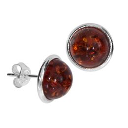 Paar Ohrstecker OSTSEE-SCHMUCK "OSTSEE-SCHMUCK Ohrstecker Classic 10 mm Ohrstecker Classic 10 mm", weiß, Ohrringe, Damen, 12mm rund, Silber 925 (Sterlingsilber)