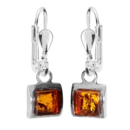 Paar Ohrhänger OSTSEE-SCHMUCK "OSTSEE-SCHMUCK Ohrhänger Astrid 6x6 Ohrhänger Astrid 6x6", weiß, Ohrringe, Damen, 25 x 8mm, Silber 925 (Sterlingsilber)