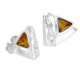 Paar Ohrstecker OSTSEE-SCHMUCK "OSTSEE-SCHMUCK Ohrstecker Benita Ohrstecker Benita", weiß, Ohrringe, Damen, 12 x 12mm, Silber 925 (Sterlingsilber)