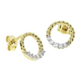 Paar Ohrstecker OSTSEE-SCHMUCK "OSTSEE-SCHMUCK Ohrstecker Britt Ohrstecker Britt", gelb, Ohrringe, Damen, 10mm rund, Gelbgold 333