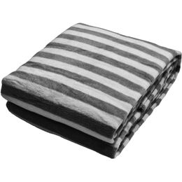 Wohndecke done., B:150cm L:200cm, silber, Baumwolle, Wohndecken, "Stripes320", Wohndecke mit einfassender Ziernaht, Kuscheldecke