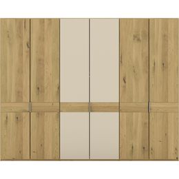Drehtürenschrank Musterring, B:300cm H:236cm, beige, Schränke, "Savona, Kleiderschrank, Schrank, Garderobe, teilmassiv Eiche", Türen in Bianco-Eiche