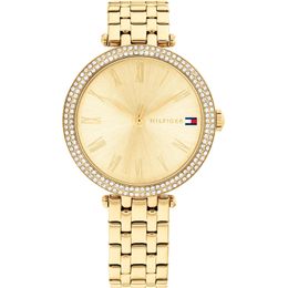 Tommy Hilfiger Damen Quarzuhr "NATALIE", gold, Armbanduhren, Armbanduhr, Damenuhr, Glaskristalle, Edelstahlarmband
