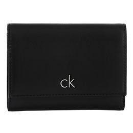 Calvin Klein Damen Geldbörse "CK RE-LOCK MEDIUM TRIFOLD", schwarz, Lederimitat, Polyester, unifarben, Kleinlederwaren, Damen Portemonnaie, Geldbeutel