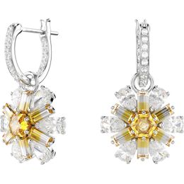 Swarovski Damen Paar Ohrh&auml;nger "Idyllia E Florere Drop Blume", Metall, gelb, Metall, Ohrringe, mit Swarovski Kristall - Einh&auml;nger abnehmbar