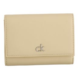 Calvin Klein Damen Geldbörse "CK RE-LOCK MEDIUM TRIFOLD", beige, Lederimitat, Polyester, unifarben, Kleinlederwaren, Damen Portemonnaie, Geldbeutel
