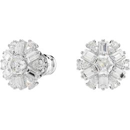 Swarovski Damen Paar Ohrstecker "Idyllia E Florere Schneeflocke", 11mm, Metall, silber, Metall, Ohrringe, mit Swarovski Zirkonia (synth.)
