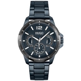 Hugo Kinder Multifunktionsuhr "SPORT", blau, Armbanduhren, Quarzuhr, Armbanduhr, Herrenuhr, Datum, Edelstahlarmband