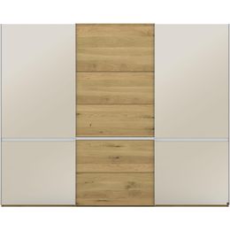 Schwebetürenschrank Musterring, B:300cm H:236cm, braun, Schränke, "Savona, Kleiderschrank, Schrank, Garderobe, mit Schiebetüren", Türen Bianco-Eiche