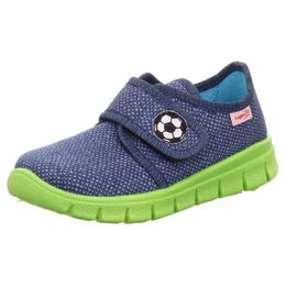 Superfit Jungen Hausschuh "BOBBY WMS: M IV", Gr. 25, bunt, Textil, Schuhe, Klettschuh, Kindergarten Schuh mit Fu&szlig;ball-Stickerei