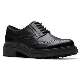 Clarks Damen Schn&uuml;rschuh "Orinoco 3", Gr. 36, schwarz, Leder, Lyralochung, unifarben, Schuhe, Budapester, Brogue, Business Schuh mit weicher