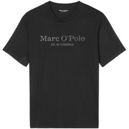 Marc O'Polo MARC O'POLO Herren T-Shirt, schwarz, Basic, Gr. S, Jersey, Obermaterial: 100% Baumwolle, Shirts, klassisches Logo-T-Shirt