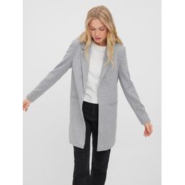 V&eacute;ro Moda VERO MODA Damen Jerseyblazer "VMVERINA LS LONG BLAZER", grau, Gr. 34, meliert, Jersey, Obermaterial: 95% Polyester, 5% Elasthan, Blazer