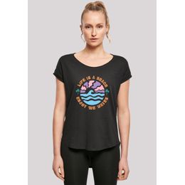 F4NT4STIC Damen T-Shirt "Life Is A Beach Enjoy The Waves", schwarz, Gr. L, Obermaterial: 100% Baumwolle, Shirts, Premium Qualit&auml;t