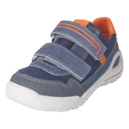 Ricosta Mädchen Sneaker "RIDER WMS: Mittel", Gr. 29, blau, Textil, Veloursleder, Schuhe, Freizeitschuh mit Klettverschluss, Größenschablone zum