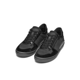 Geox Herren Sneaker "U ELVER", Gr. 40, schwarz, Leder, Synthetik, Textil, Schuhe, Schnürschuh, Freizeitschuh mit Textilfutter
