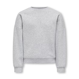 KIDS Only Mädchen Sweatshirt "KOGSWEAT L/S CREW OVERSIZE SWT NOOS", grau, Gr. 146, meliert, unifarben, Sweatware, Obermaterial: 60% Baumwolle, 40%